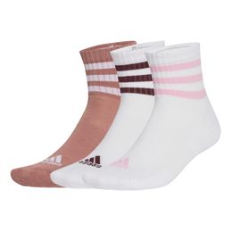 adidas Performance Sportsocken '3-Stripes Cushioned Sportswear Low-Cut 3 Pairs' Herren Größe 43/45 dunkelbraun / hellpink / melone / weiß