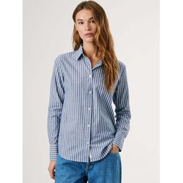 Pepe Jeans Bluse 'Lovie' Damen Größe L saphir / weiß