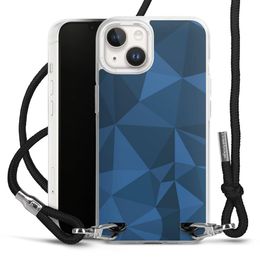 DeinDesign iPhone 14 Handy Carry Case Hülle mit Band Handykette zum Umhängen schwarz Muster Abstract Geometric Carry Case