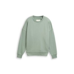 Tom Tailor Jungen Oversize Sweatshirt mit Rückenprint, grün, Uni, Gr. 152