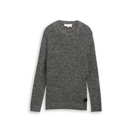 Tom Tailor Denim Herren Strickpullover mit Rundhalsausschnitt, bunt, Meliert, Gr. XL