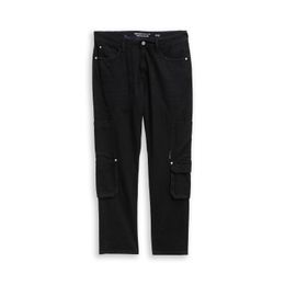 Tom Tailor Denim Herren TTWAYLEN RELAXED Cargo Jeans, schwarz, Uni, Gr. 32/36