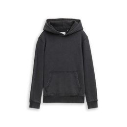 Tom Tailor Jungen Hoodie Sweatshirt, schwarz, Uni, Gr. 152