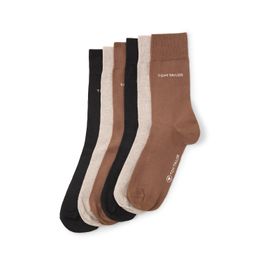 Tom Tailor Herren Socken im 6er-Pack, beige, Uni, Gr. 43-46