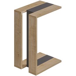 Beistelltisch DECORTIE "MUJU BEISTELLTISCH", schwarz (anthrazit, eiche), B:30cm H:57cm T:40cm, Tische, Leichte Montage, Lagerung, Platzsparend