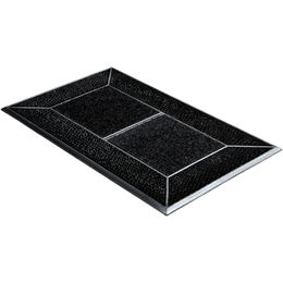 Fußmatte Astra "Rubber Pin 2", silber (silberfarben), B:45cm H:14mm L:75cm, Gummi, Kunstfaser, Teppiche, Türmatte, Schmutzabweisend, wetterfest