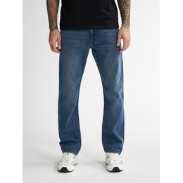 Loose-fit-Jeans PETROL INDUSTRIES, Herren, Gr. 30, Länge 34, blau (medium blau), Denim/Jeans, Obermaterial: 99% Baumwolle, 1% Elasthan, bequem lang, Jeans