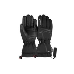 Skihandschuhe Reusch "Down Spirit GORE-TEX", Damen, Gr. 10.5, silber (silberfarben, schwarz), 50% Polyester, 45% Ziegenleder, mehrfarbig, Handschuhe, mit höchster Wärmestufe