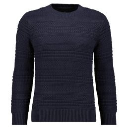 Rundhalspullover Ragman, Herren, Gr. 52, blau (marineblau), 100% Baumwolle, ohne Ausschnitt, Pullover