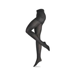 Tchibo - Strickstrumpfhose mit Struktur - Damen - Gr. M - anthrazit