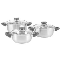 SILVERCREST® Edelstahl-Topf-Set, mit Glasdeckel inkl. Dampfauslass