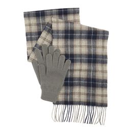 Barbour Set: Schal und Fingerhandschuhe Herren Größe One Size navy / dunkelbraun / stone / dunkelgrau