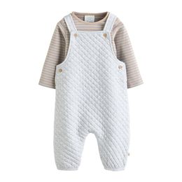 next Set Latzhose und Bodysuit Jungen Gr&ouml;&szlig;e 92 beige / grau
