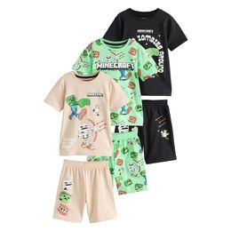 next Schlafanzug 'License Minecraft' Jungen Gr&ouml;&szlig;e 176 beige / mint / schwarz / wei&szlig;