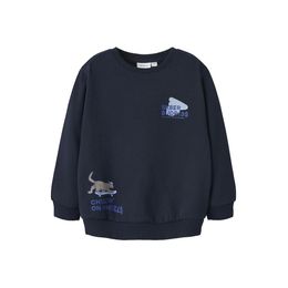 name it Sweatshirt 'NMMORLING' Jungen Größe 98 navy / hellblau / hellgelb