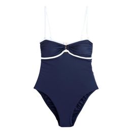 Mint Velvet Badeanzug Damen Gr&ouml;&szlig;e M navy / wei&szlig;