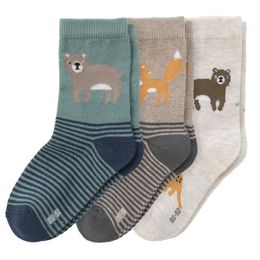 Topomini 3 Paar Baby Socken mit Wald-Motiven
