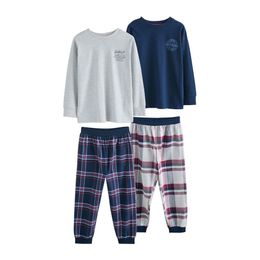 next Schlafanzug Jungen Größe 98 navy / hellgrau / dunkelrot / weiß