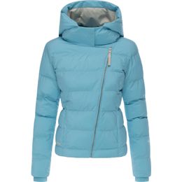 Steppjacke Ragwear "Harlen YOUMODO", Damen, Gr. XS (34), hellblau, Obermaterial: 100% Polyester. Innenfutter: 100% Polyester. Wattierung: 100% Polyester, tailliert h&uuml;ftlang, Rundhals, &Auml;rmel ohne &Auml;rmelschlitz Rippb&uuml;ndchen, Jacken Steppjacke, Wasserdichte Winterjacke mit Kapuze