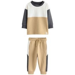next Jogginganzug Jungen Gr&ouml;&szlig;e 122 beige / grau / wei&szlig;
