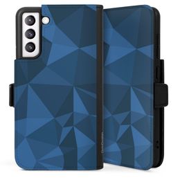 DeinDesign Galaxy S21 FE 5G Handy Klapphülle Handyhülle aus Kunst Leder schwarz Flip Case Muster Geometric Abstract Sideflip mit langer Lasche