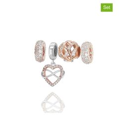 CHARM'S 4tlg. Set: Rosévergold. Beads und Anhänger - 71% | Schmuck