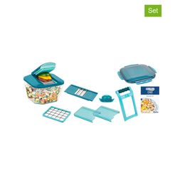 Genius 12tlg. Set: Schneider "Nicer Dicer Chef Professional" in Petrol - 63% | Kuechenhelfer