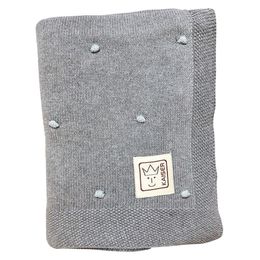 Kaiser Naturfellprodukte Strickdecke "Knots" in Grau - (L)80 cm - (B)100 cm - 16% | Decken