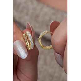Heliophilia Silber-Creolen mit Edelsteinen - 60% | Schmuck