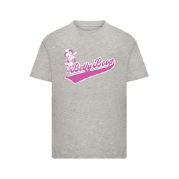 F4NT4STIC T-Shirt 'Betty Boop Baseball' Jungen Gr&ouml;&szlig;e 134/140 grau / pink / wei&szlig;