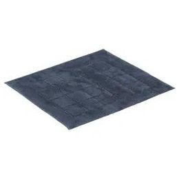 Badematte Vossen "Exclusive" Gr. 2, blau (nepal), H:20mm, Baumwolle, Badematten, Badteppich, Uni-Farben, Karo Muster, Hoch-Tief Effekt, reine Baumwolle