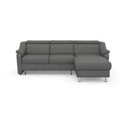 Sit & More Ecksofa SIT & MORE "Freetown L-Form", grau (steel), B:257cm H:84cm T:166cm, Sofas, inklusive Kopfteilverstellung und komfortablem Federkern