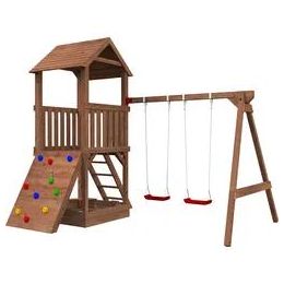 Spielturm Palmako "JESPER SET 3", braun, Spieltürme, KinderB:361cm H:314cm T:304cm, Holzwerkstoff, BxTxH: 361x304x314 cm, B:361cm H:314cm T:304cm