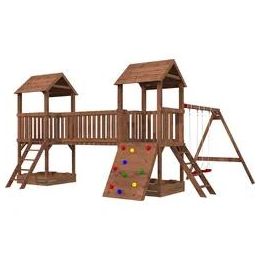 Spielturm Palmako "JESPER SET 1", braun, Spieltürme, KinderB:600cm H:314cm T:464cm, Holzwerkstoff, BxTxH: 600x464x314 cm, B:600cm H:314cm T:464cm
