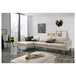 Ecksofa 3C Candy "Aidan modernes Sofa in aktueller Formensprache, bequem, L-Form", beige, B:318 H:81 T:154, 100% Leder, Sofas, eleganter Stil mit hohem Sitzkomfort, auch mit Lederbezug