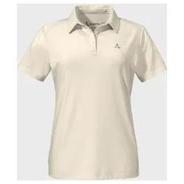Schöffel Poloshirt SCHÖFFEL "Polo Shirt Ramseck L", Damen, Gr. 40, weiß (1140, weiß), Oberstoff: 77% Polyester 18% Lyocell 5% Elasthan, sportlich, V-Ausschnitt, Kurzarm, Shirts