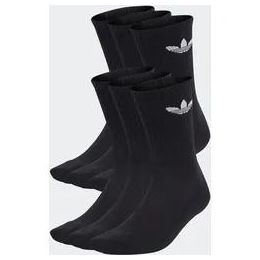 Sportsocken Adidas ORIGINALS "TR CREW S 6P", Herren, Gr. M (40/42), schwarz, Obermaterial: 65% Baumwolle, 31% Polyester, 3% Elasthan, 1% sonstige Fasern, Socken, 6 Pack Socken mit Logo