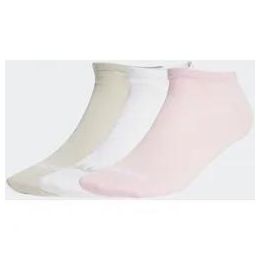 Funktionssocken Adidas PERFORMANCE "THIN LINEAR LOWCUT SOCKEN, 3 PAAR", Herren, Gr. L (43/45), weiß (weiß, wonder aluminium, clear pink), Obermaterial: 70% Baumwolle, 27% Polyester, 2% Elasthan, 1% sonstige Fasern, Socken