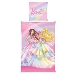 Herding Bettwäsche BARBIE "Barbie", bunt, B/L: 135cm x 200cm, , Renforcé, B/L: 80cm x 80cm, Renforcu00e9, Obermaterial: 100% Baumwolle, Bettwäsche, Wendebettwäsche