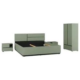 Schlafzimmer-Set Home Affaire "Cross, moderne, grifflose Optik, FSC-zertifiziert", grün (salbei), 2trg. Schrank + ohne Matratze, B/H: 180cm x 200cm, Schlafzimmermöbel-Sets, Komplettschlafzimmer-Set