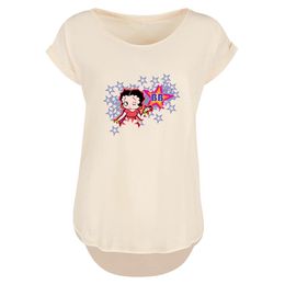F4NT4STIC T-Shirt 'Betty Boop Purple Stars And Dots' Damen Gr&ouml;&szlig;e 4XL sand / lila / pink
