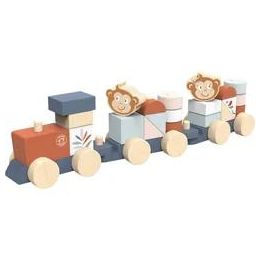 Stapelspielzeug SPEEDY MONKEY "Stapelzug", bunt, Stapelspielzeug, KinderB:6,5cm H:10,5cm L:40cm, Holz, aus Holz, FSC - schützt Wald, B:6,5cm H:10,5cm L:40cm