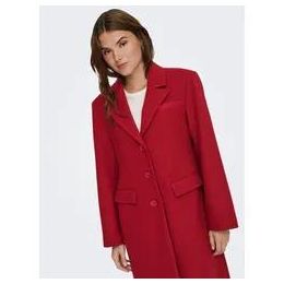 Langmantel Only "ONLNANCY LIFE LONG FITTED COAT CC OTW", Damen, Gr. M, karanda rot, Web, Obermaterial: 100% Polyester, unifarben, modisch, regular fit lang, Langarm, Mäntel