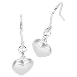 Paar Ohrhänger OSTSEE-SCHMUCK "OSTSEE-SCHMUCK Ohrhänger Herz 9 mm Ohrhänger Herz 9 mm", weiß, Ohrringe, Damen, 25 x 9mm, Silber 925 (Sterlingsilber)
