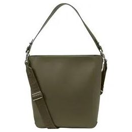 Marc O'Polo Hobo "VANJA", Damen, Gr. B/H/T: 35cm x 34cm x 11cm, oliv, Polyester, MARC O'POLO ACCESSORIES, unifarben, Taschen, Schultertasche, Damen-Handtasche mit langem Logo-Gurtband