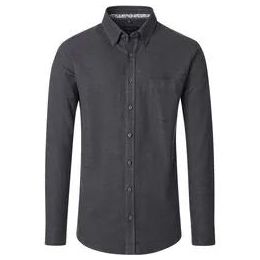 Langarmhemd Casamoda "Casamoda Freizeithemd uni", Herren, Gr. 3XL, Normalgrößen, grau (dunkelgrau), 100% Baumwolle, unifarben, lässig geschnitten, Hemden