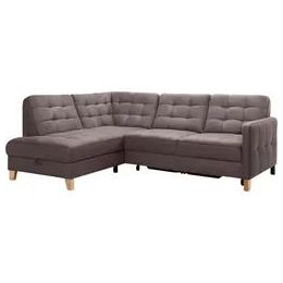 Ecksofa exxpo - SOFA FASHION "Elio, kompakt und komfortabel, bequem, zeitloses Design, L-Form", braun, B:228cm H:84cm T:174cm, Sofas, wahlweise mit Bettfunktion und Bettkasten