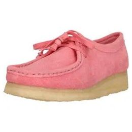 Mokassin Clarks "Wallabee", Damen, Gr. 40, pink, Schuhe, aus hochwertigem Veloursleder