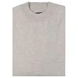 Rundhalspullover Ragman, Herren, Gr. 56, hellgrau, 95% Baumwolle 5% Kaschmir, hoch geschlossener Ausschnitt, Pullover