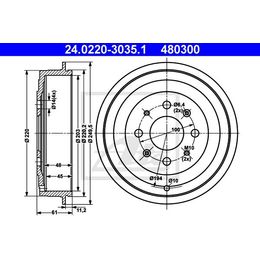 ATE Bremstrommel hinten rechts links für FIAT VAUXHALL OPEL 55701379 55704049 51840909 1420-53258